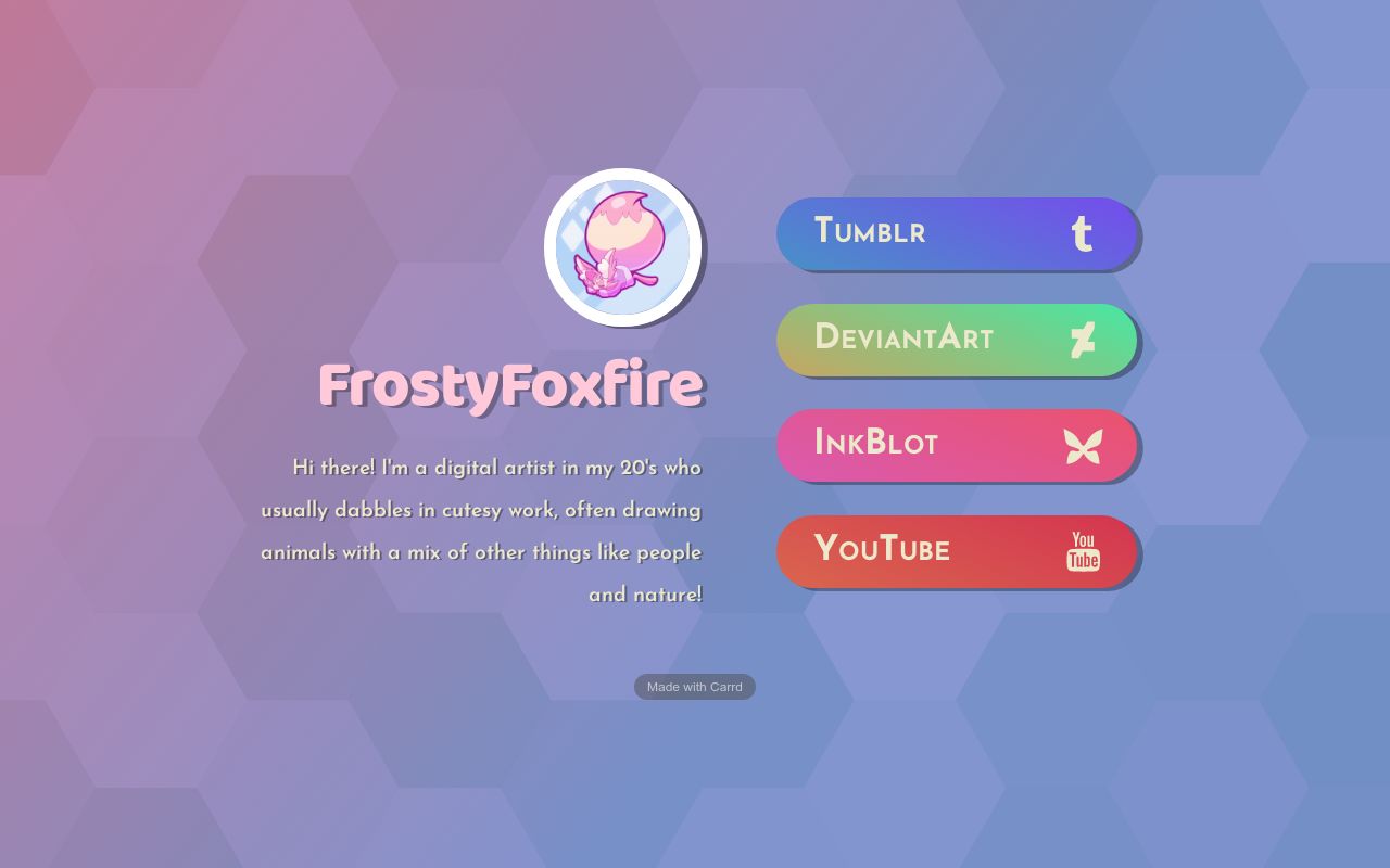 FrostyFoxfire's Carrd